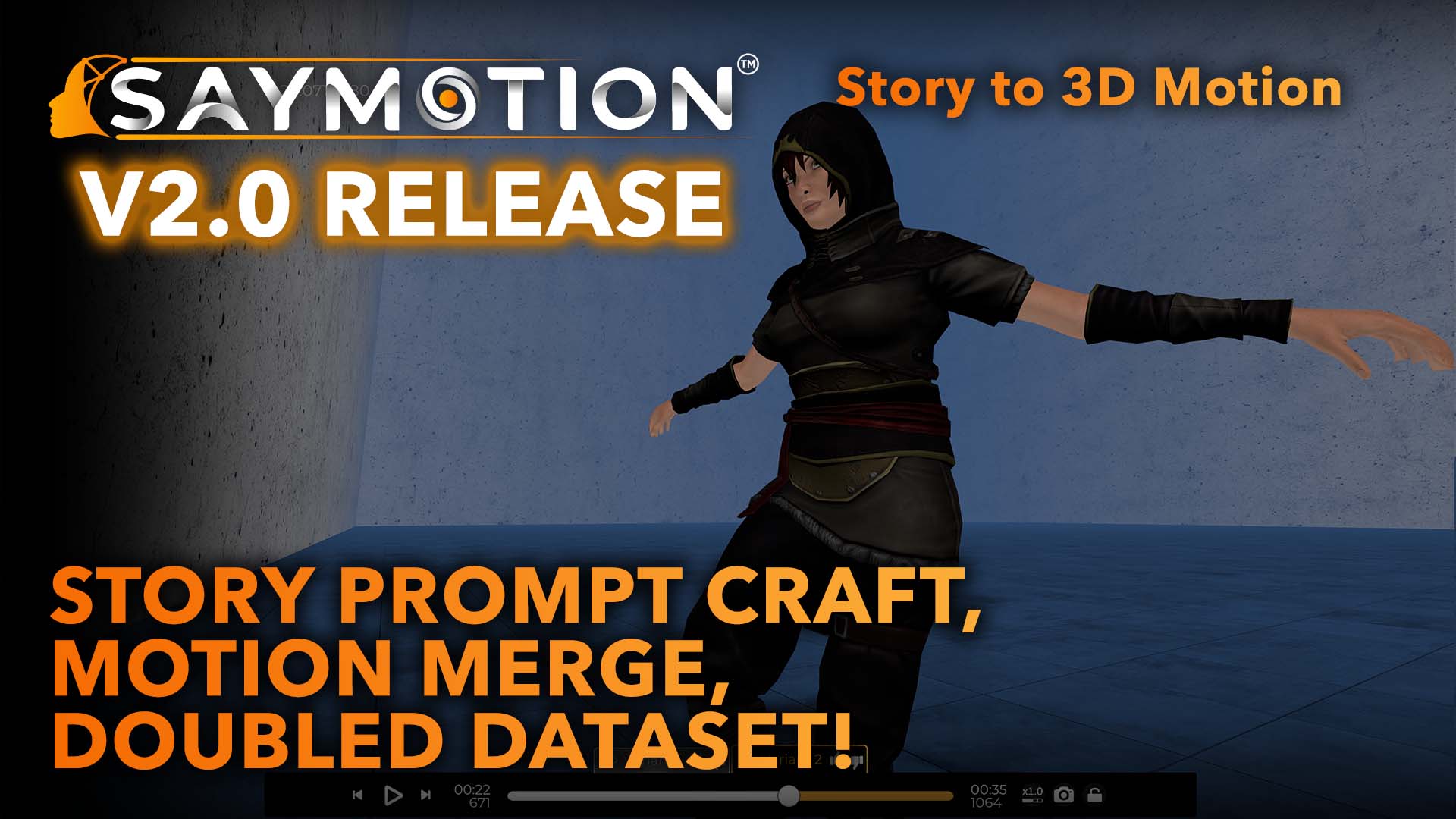 SayMotion V2.0 - New Story Prompt Craft and Prompt Enhancer Tools, Generative Motion Merging ...